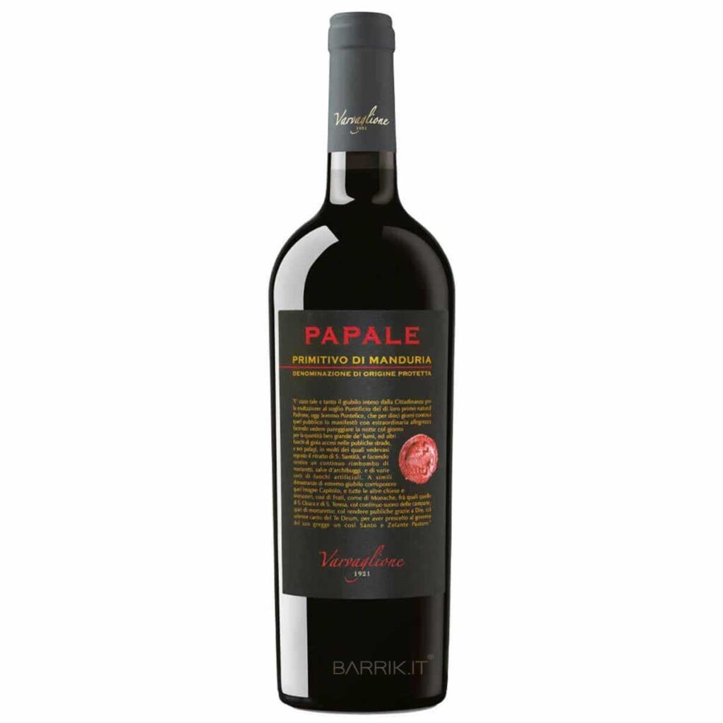 Primitivo di Manduria Papale Rosso – Varvaglione – Barrik – Wine Shop ...